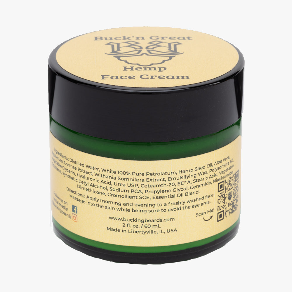 Hemp Face Cream: Hypoallergenic & Nourishing | Bucking Beards